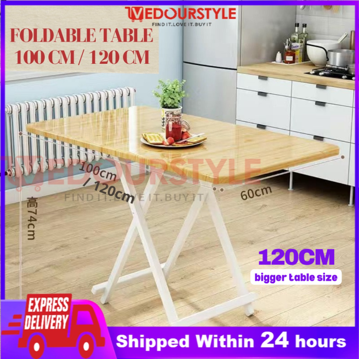 Vedourstyle Foldable Table Dining Table Folding Portable Table Meja ...
