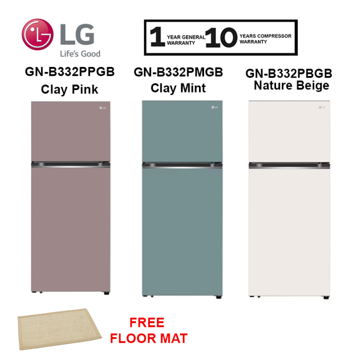 LG 360L Top Freezer Fridge Refrigerator Inverter GN-B332PPGB (Clay Pink ...