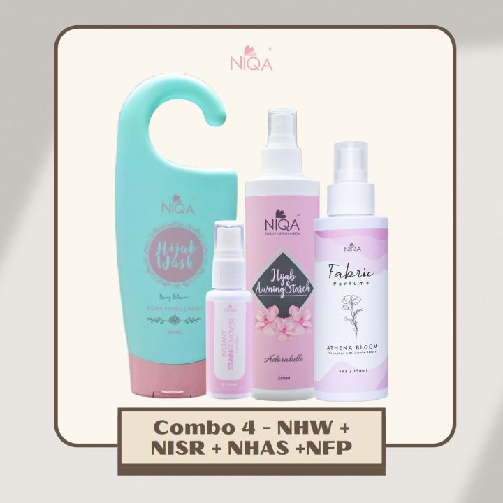 (NIQA HQ) COMBO 4 - HIJABWASH + INSTANT STAIN REMOVER + HIJAB AWNING ...