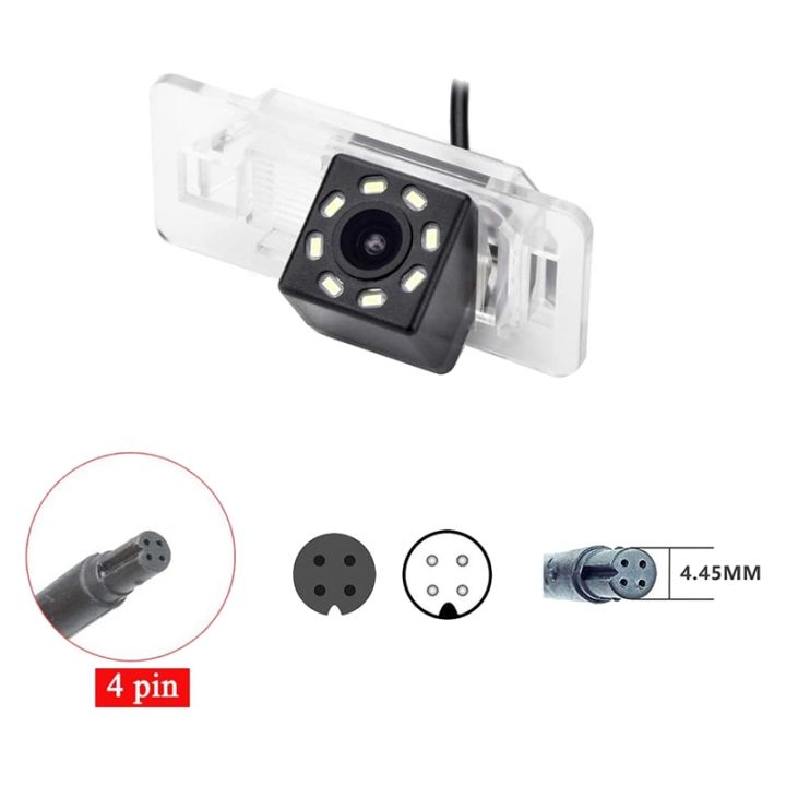 (JUYF) Car 4Pin 8LED Rear View Camera Reversing Parking Camera for 3 ...