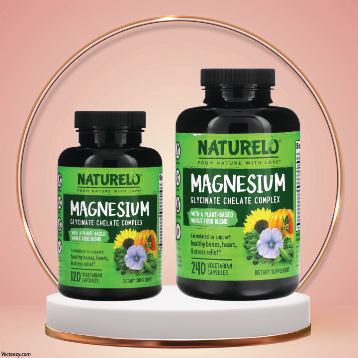 Ready Stock NATURELO, Magnesium Glycinate Chelate, 120 / 240 Vegetarian ...
