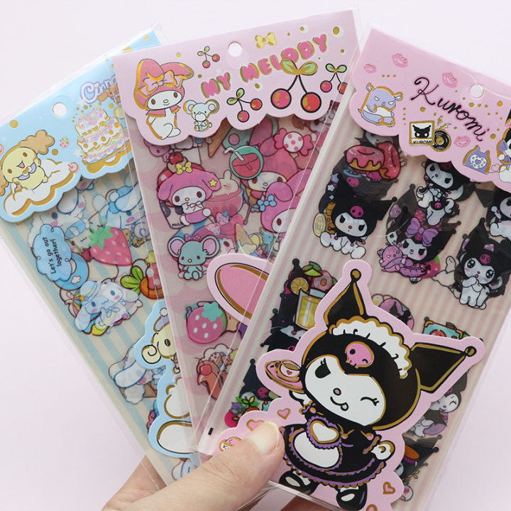 Sticker Kartun Sanrio Kuromi Melody Cinnamoroll Set Pelekat Comel Untuk ...