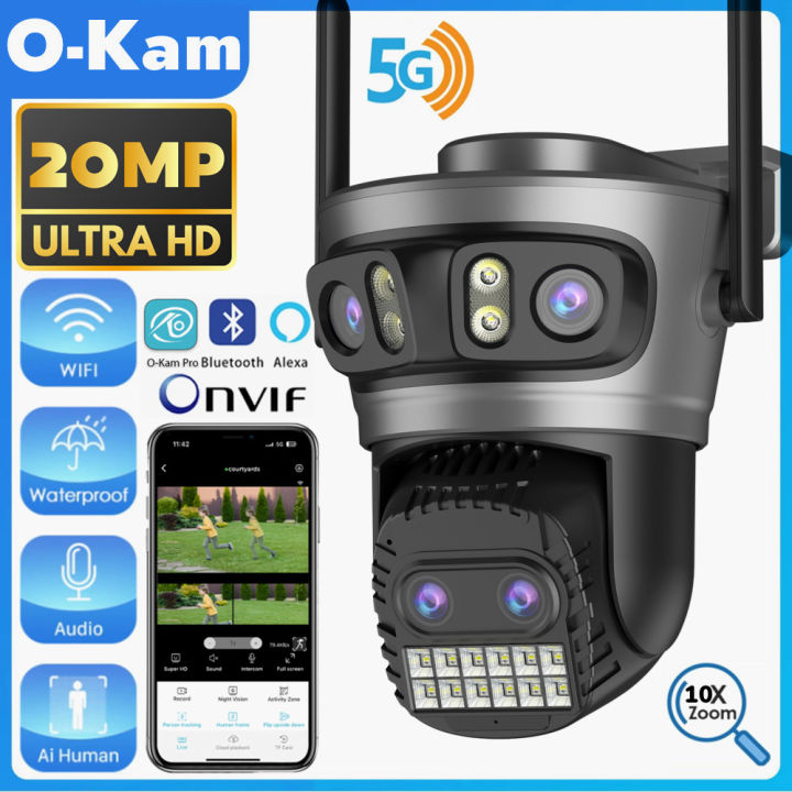 O-Kam 20MP 5G WiFi IP Camera Dual Lens PTZ 15MP Camera Connect ...