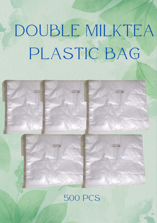 Double Pouch , Single pouch Milk Tea Plastic take out bag 500 pcs ...