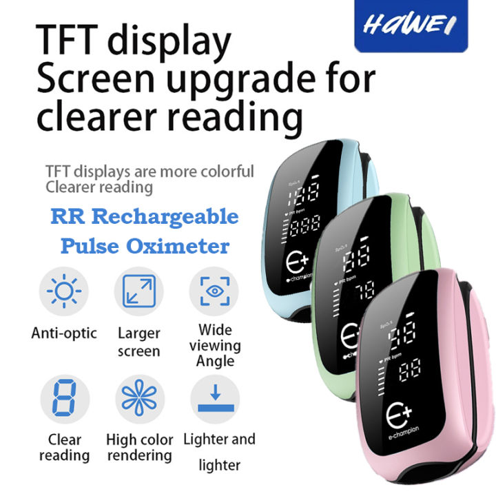 【Free Shipping】 Hawei Rechargeable Pulse Oximeter with Respiratory Rate ...