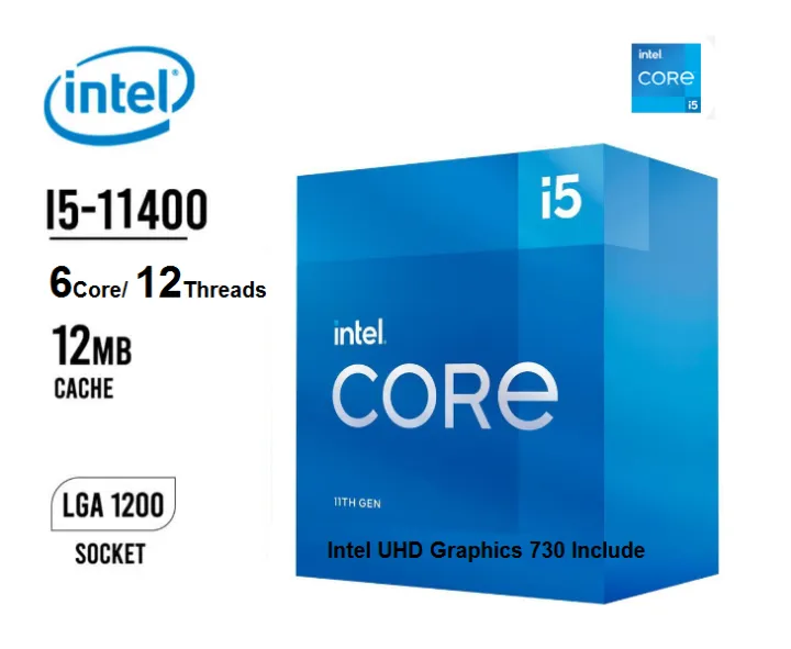 INTEL CORE i5-11400F up to 4.3GHz Socket 1200 Core i5 11400F 4.4G ...