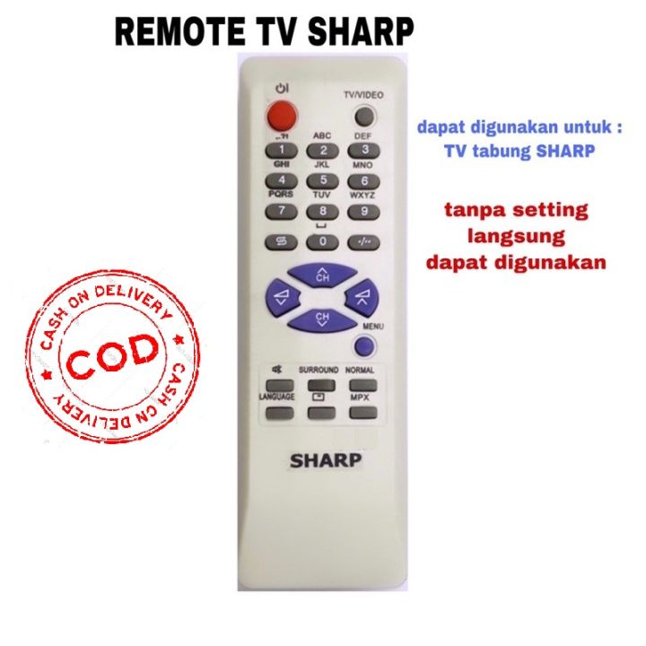 Remote Remot Remots Remote Control TV SHARP Tabung Putih/ BOM13 ...