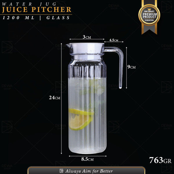 Juice Pitcher Water Jug 1200ML Air Minum Juice Kaca Tutup | Lazada ...