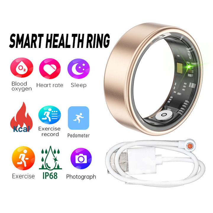 🚀ส่งเร็ว🚀 Health Monitor Smart Ring แหวนอัจฉริยะ SR06 Fitness Tracker กรอบเหล็กไทเทเนียมเกรดทหาร ...
