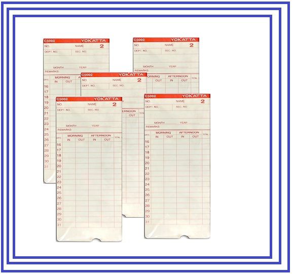 Yokatta C-5000 C-5000+ 4 column time entry card 100pcs C5000+ Time Card ...