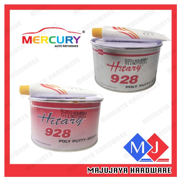 MERCURY HITARY 928 Nissan Poly Car Putty Brown 1KG With Hardener Simen ...