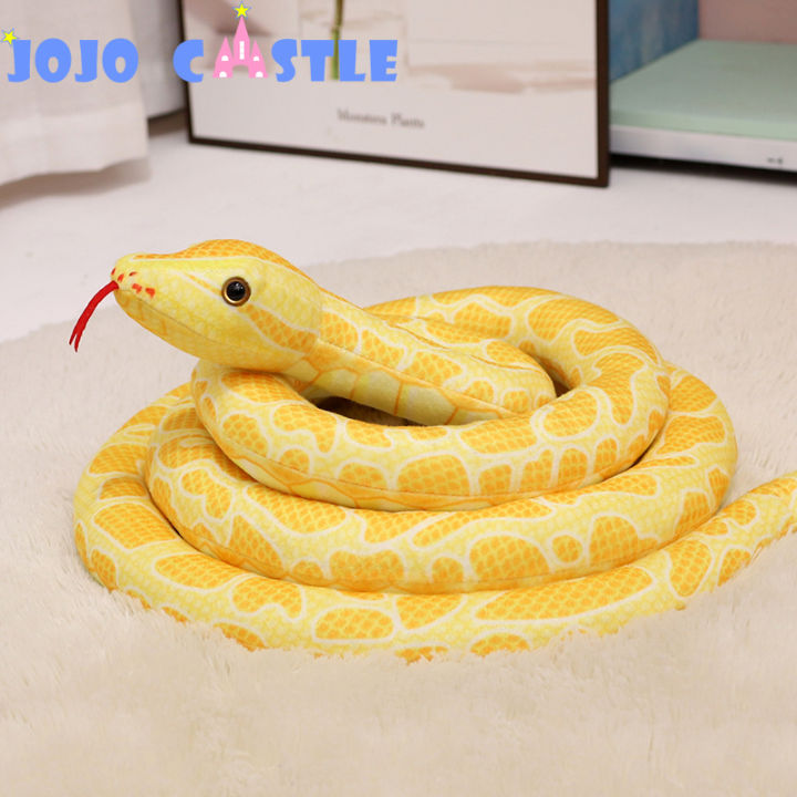 JOJO CASTLE Simulation Yellow Giant Boa Cobra Long Snake Plush Toy ...