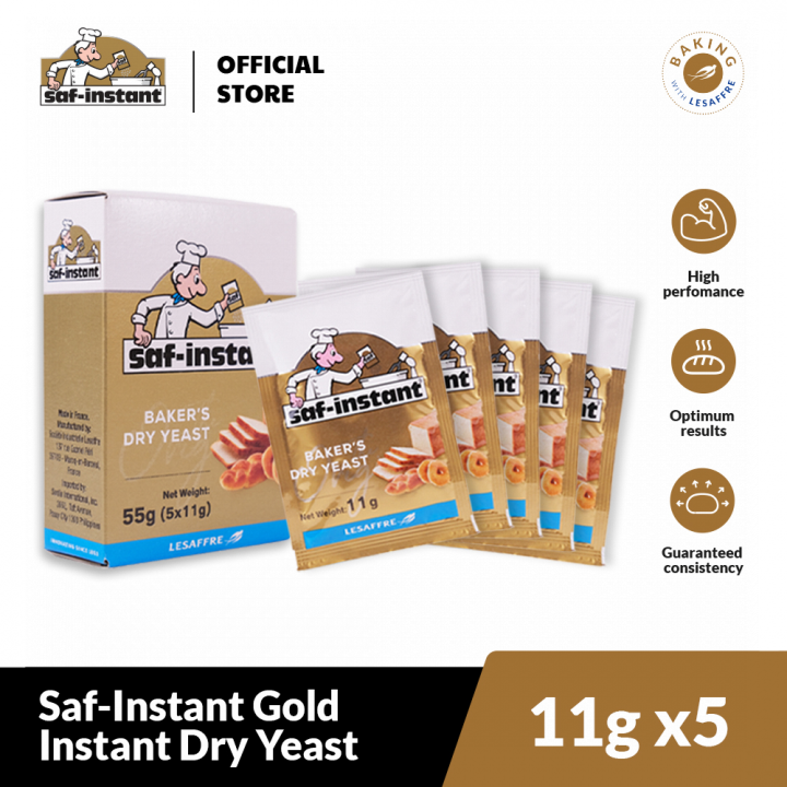Saf-Instant Gold Instant Dry Yeast 11g x5 Great for croissants yeasted ...