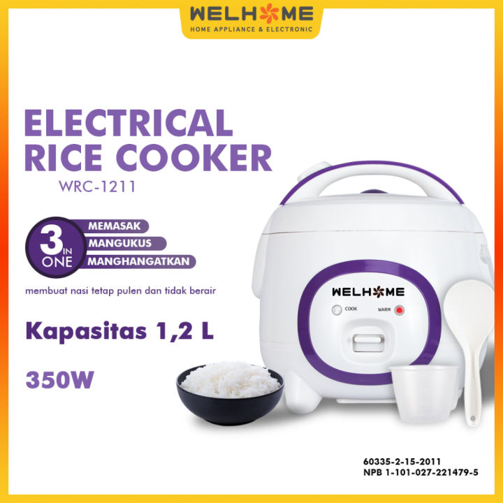 Welhome Mini Rice Cooker Wrc-1211 Magic Com 1,2 Liter 3in1 Multifungsi ...