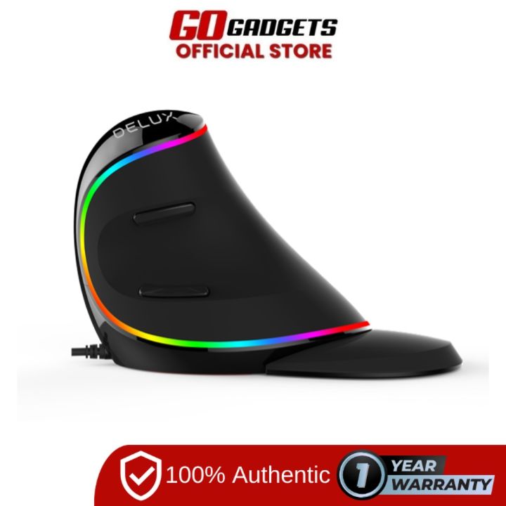 Delux M618 Plus Wired Vertical Mouse RGB Adjustable DPI | Palm Rest ...