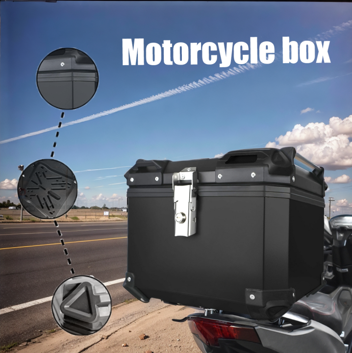 Top box for Motorcycle tail box 47L universal backrest large-capacity ...