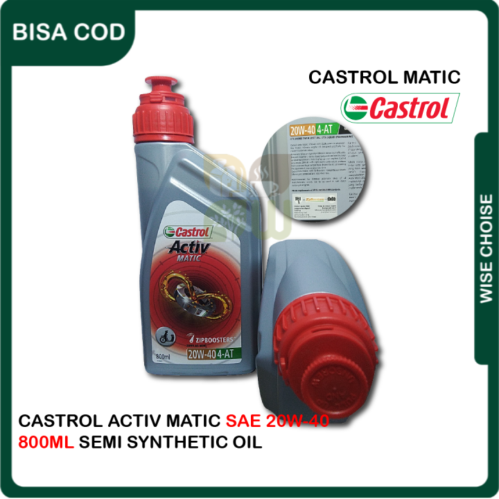 Oli Castrol Activ 20w50 800ml Motor Matic Yamaha Honda Suzuki | Lazada ...