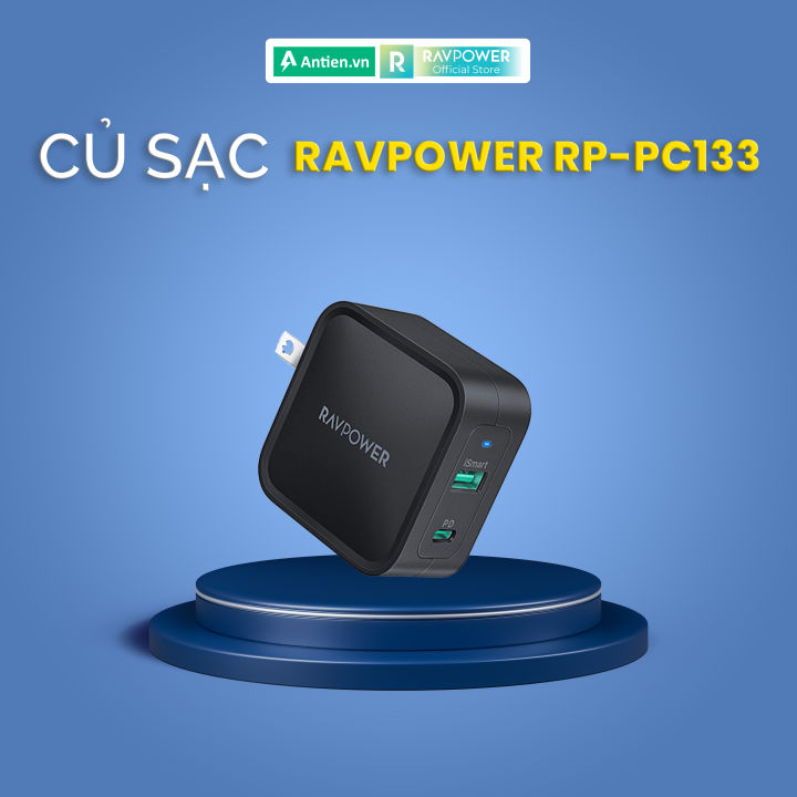 Sạc RavPower RP-PC133 PD 65W - Hàng chính hãng | Lazada.vn