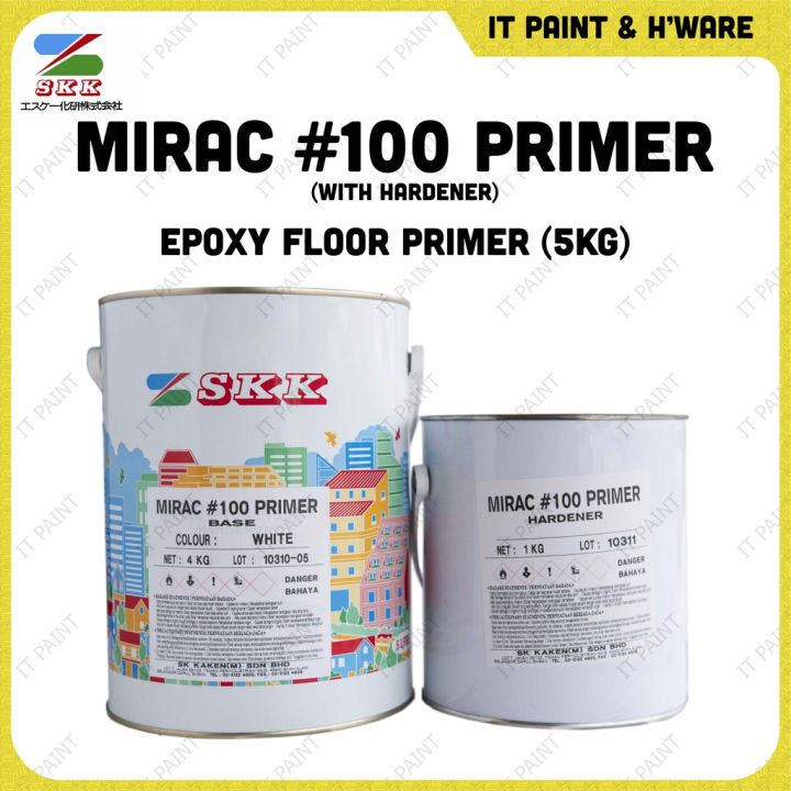 SKK Mirac #100 Primer 4KG with Hardener 1KG Extreme Heavy Duty Floor ...