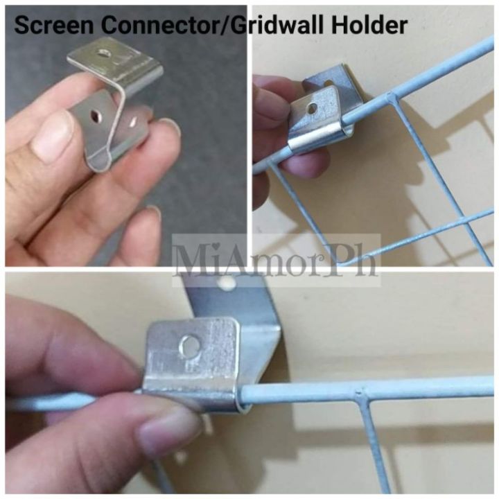GRID WALL HOLDER | SCREEN CONNECTOR | WITH SCREWS | METAL BRACKET ...