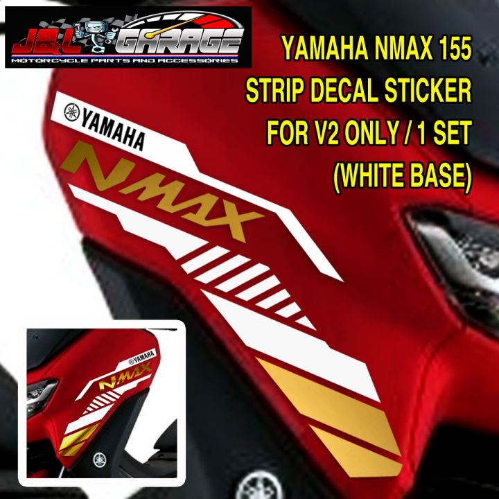STRIP DECAL STICKER FOR YAMAHA NMAX 155 V2 ONLY /WHITE BASE COLOR / 1 ...