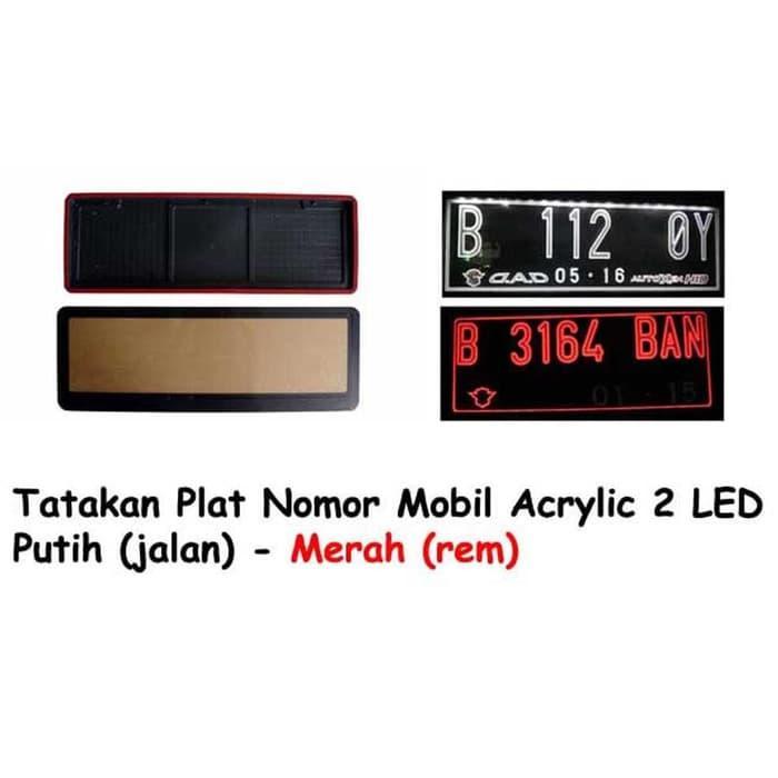 Absolut Mobil Acrylic 2 LED Tatakan Plat Nomor Putih Merah | Lazada ...