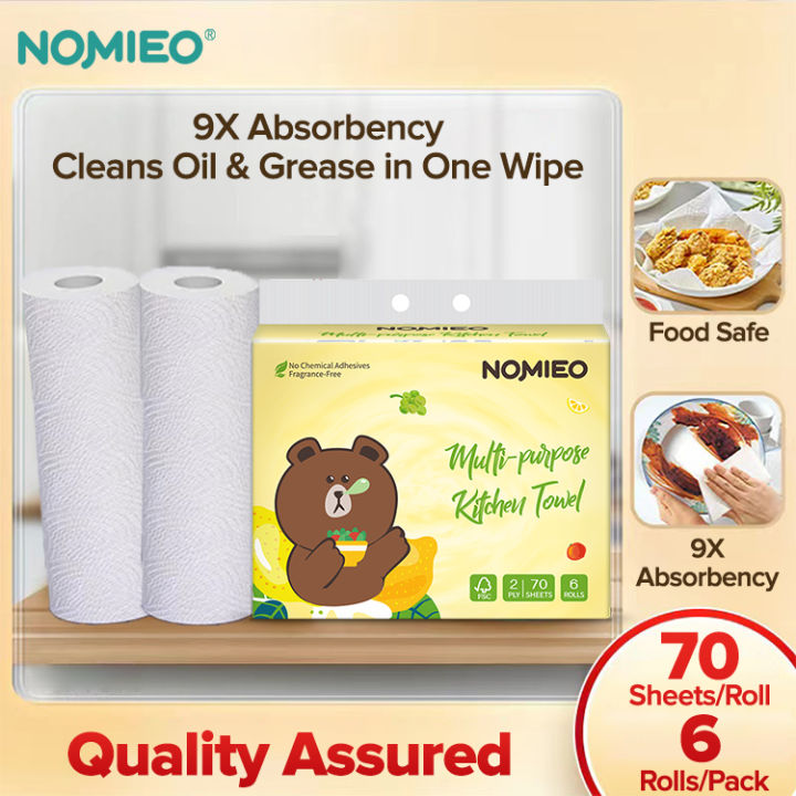 Nomieo New Multi-purpose Kitchen Towel 70 Sheets 2ply Per Roll Absord ...