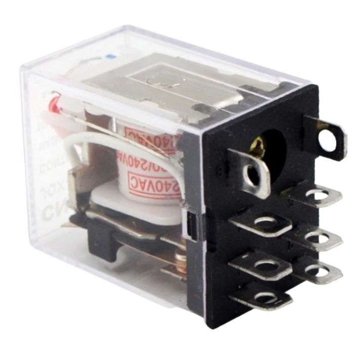 Rơ le kiếng LY2N-J , relay trung gian 8 chân dẹp có đèn lớn điện áp 220VAC, 24VDC, 12VDC dùng ...