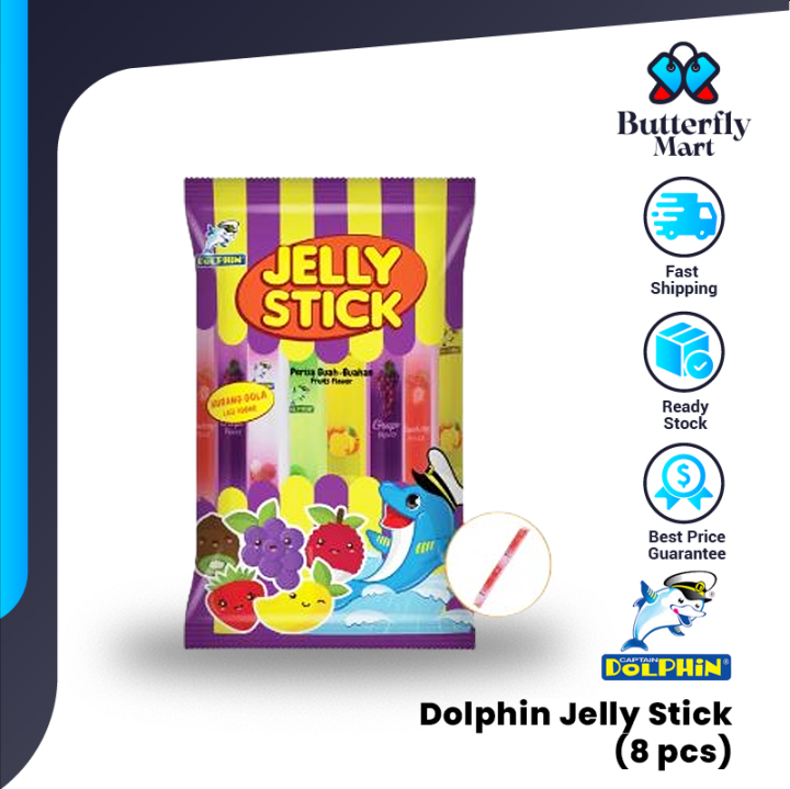 DOLPHIN Jelly Stick 8's In Pack Pudding Jeli Makanan Ringan Traditional ...