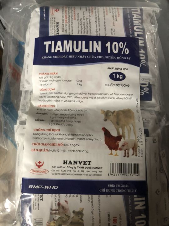 Tiamulin 10% Hanvet - kháng sinh đặc hiệu nhất với bệnh CRD, suyễn ...