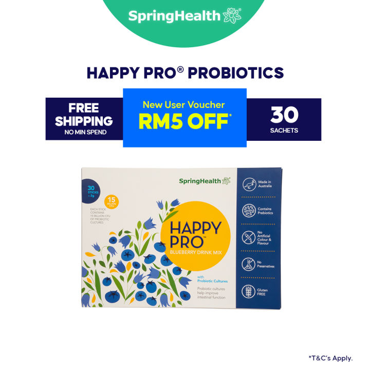SpringHealth® Happy PRO® Blueberry Drink Mix with 15 Billion CFU ...