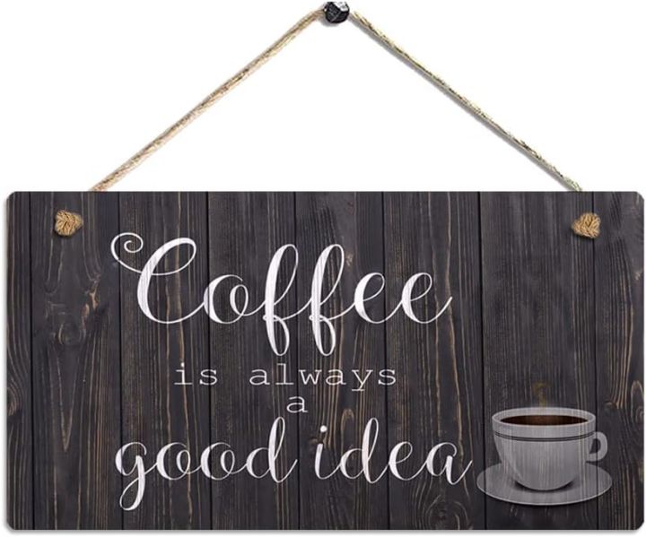 Wood Coffee Sign Coffee Bar Decor Kitchen Coffee Signs Wood Hanging ...