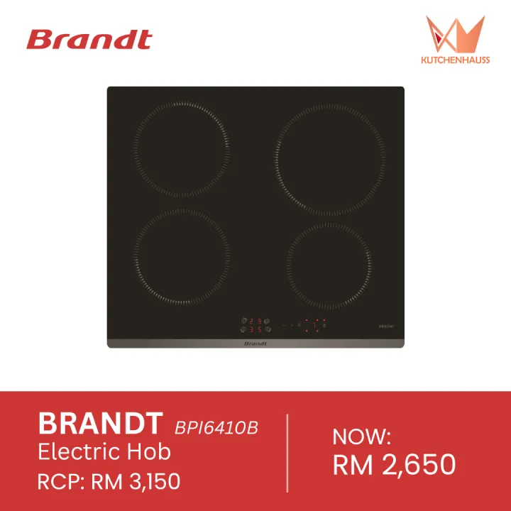 BRANDT - 60cm 4 Zones Induction Hob | BPI6410B | Lazada
