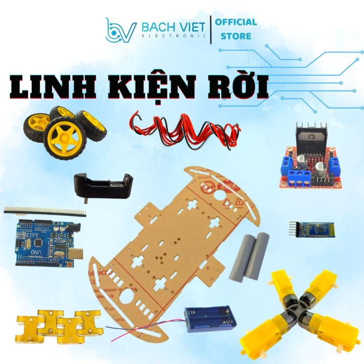 Xe 4 Bánh Điều Khiển qua Bluetooth dùng arduino - khung xe | Lazada.vn