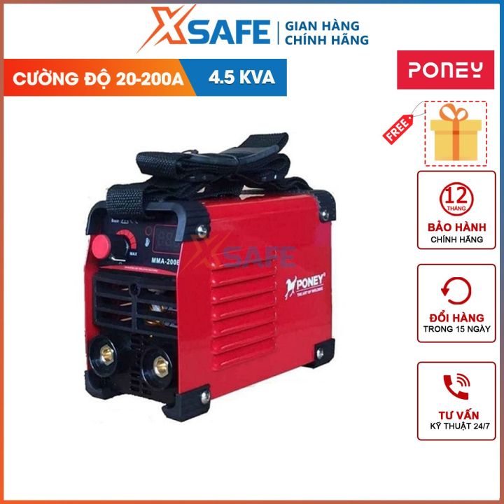 Máy hàn que điện tử PONEY MMA200E công suất đúng 20A - 200A| Máy hàn ...