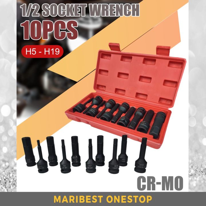 10Pcs 78mm Length Power Socket Set Screwdriver Driver Set Impact 1/2 ...
