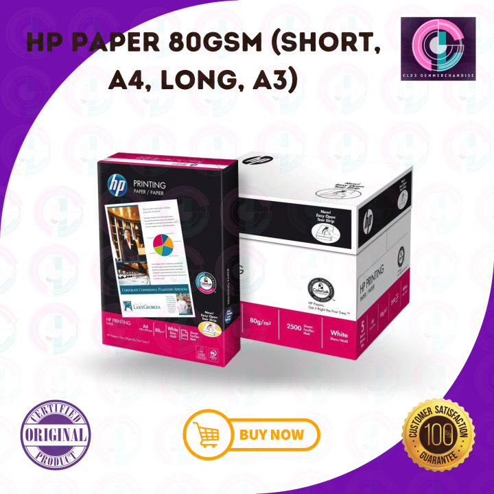 HP Paper 80gsm (short, A4, long, A3) | Lazada PH