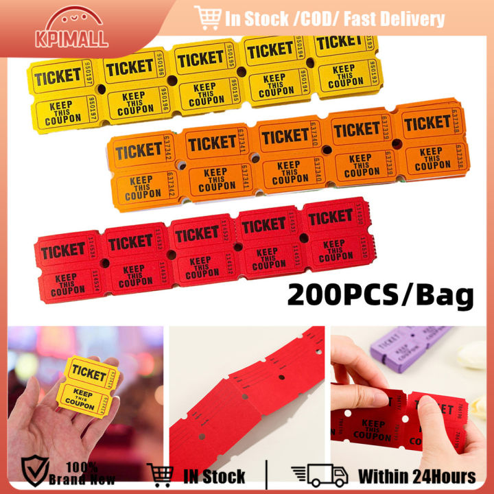 200pcs /set Ticket Roll Single Paper Labels Bulk Lottery Celebration ...