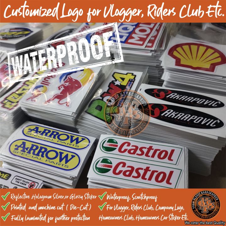 CUSTOMIZED STICKER for Vlogger, Riders Club, Company, Homeowners Club ...
