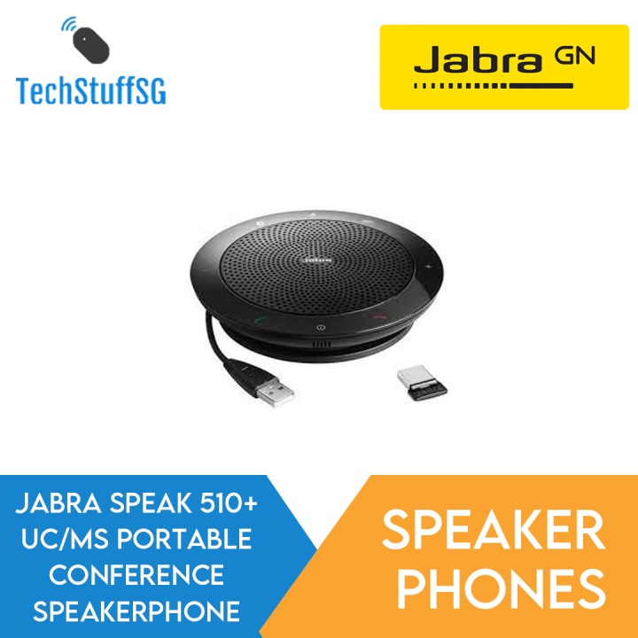 Jabra Speak 510+ Wireless Portable VoIP Desktop Speakerphone with USB ...