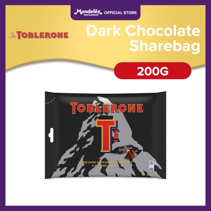 Toblerone Mini Swiss Dark Chocolates Bag - with Honey and Almond Nougat ...