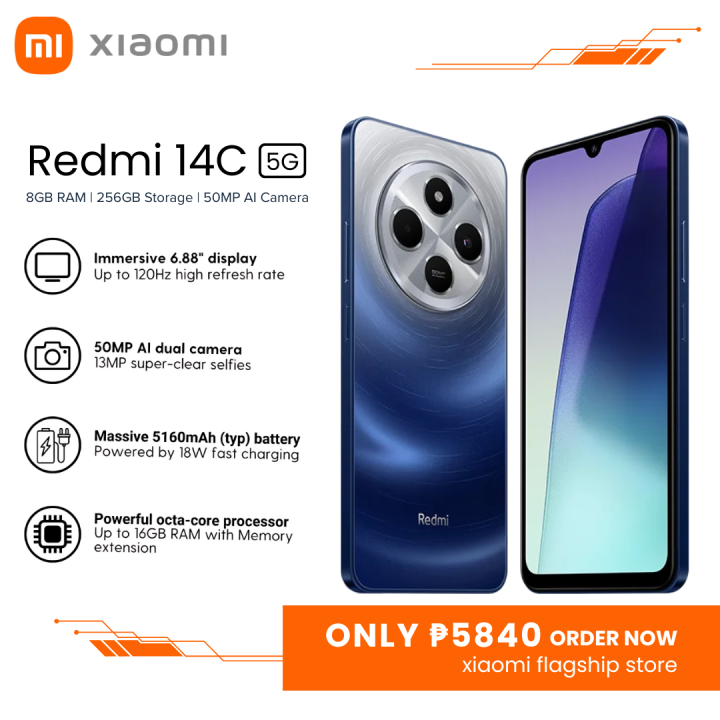 Xiaomi Redmi 14C Helio G81 Ultra 50MP 8GB/256GB 5160mah Smart Phone | Lazada PH