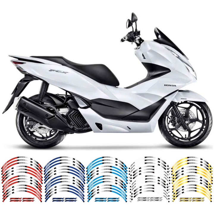 14" 13" Inch Reflective Motorcycle Wheel Stickers for Honda PCX 150 125 ...