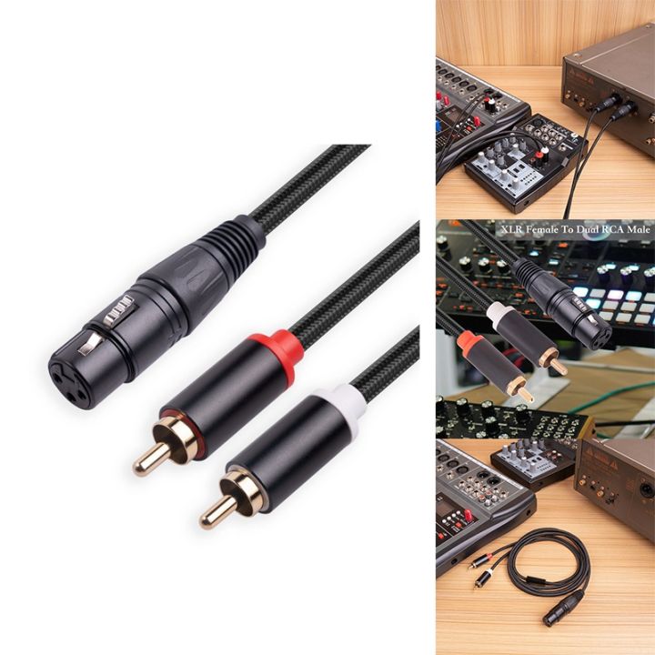 3 Pin XLR Female to Dual RCA Male Y Splitter Cable,Mixer Amplifier ...