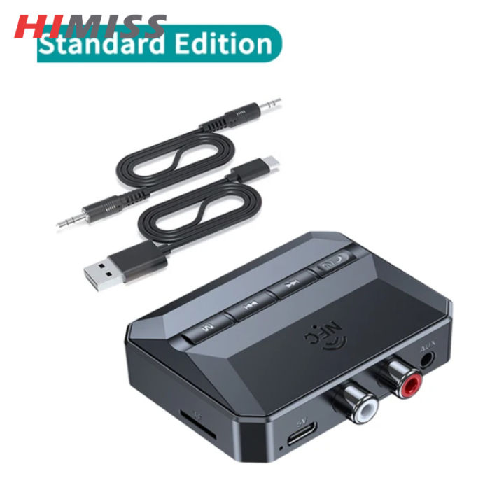 HIMISS T59 NFC Audio Adapter 3.5MM Aux RCA USB Wireless Receiver Low ...