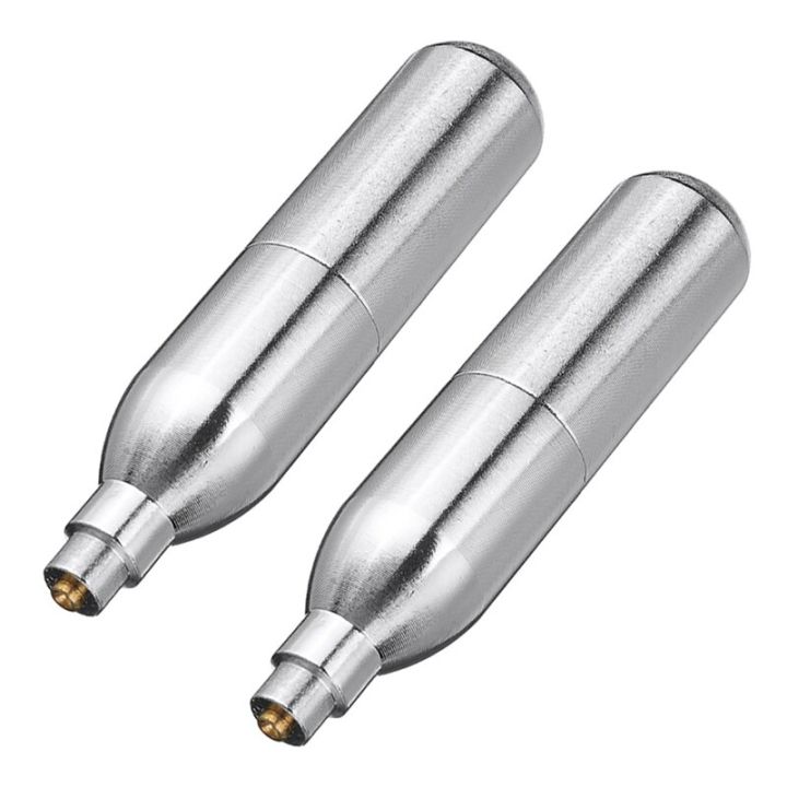 2X Stainless Steel Refillable 12G Non Threaded Rechargeable CO2 ...