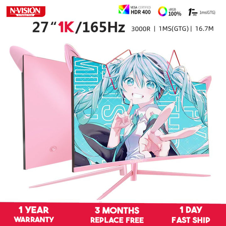 Nvision 27 Inch 165HZ Gaming Monitor 1500R Curved Frameless Full Hd Pc ...