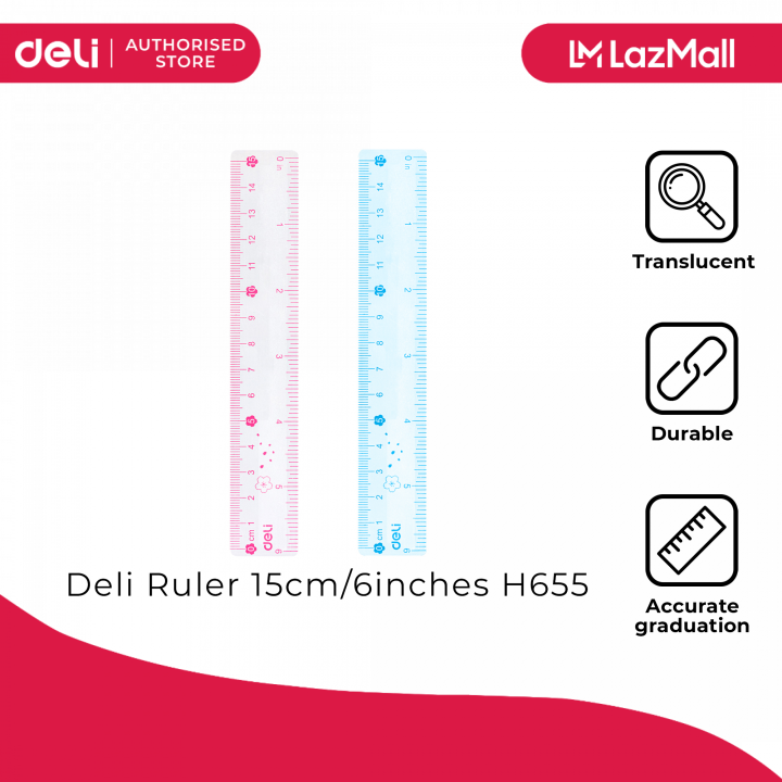 Deli Ruler 15cm/ 6inches H655 [79H655] | Lazada PH