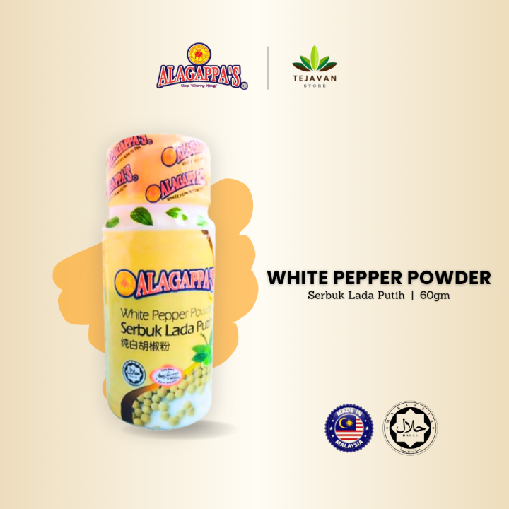 White Pepper Powder Sarawak White Pepper POWDER by Alagappas | 60gm ...