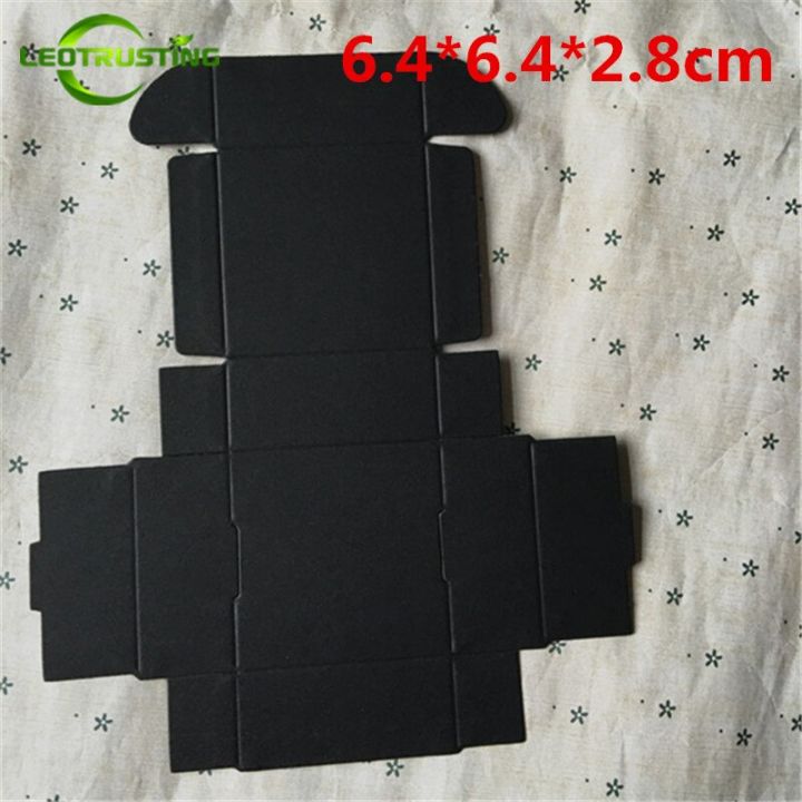 Leotrusting 50pcs 6.4*6.4*2.8cm Small Blank Black Paper Box Black ...